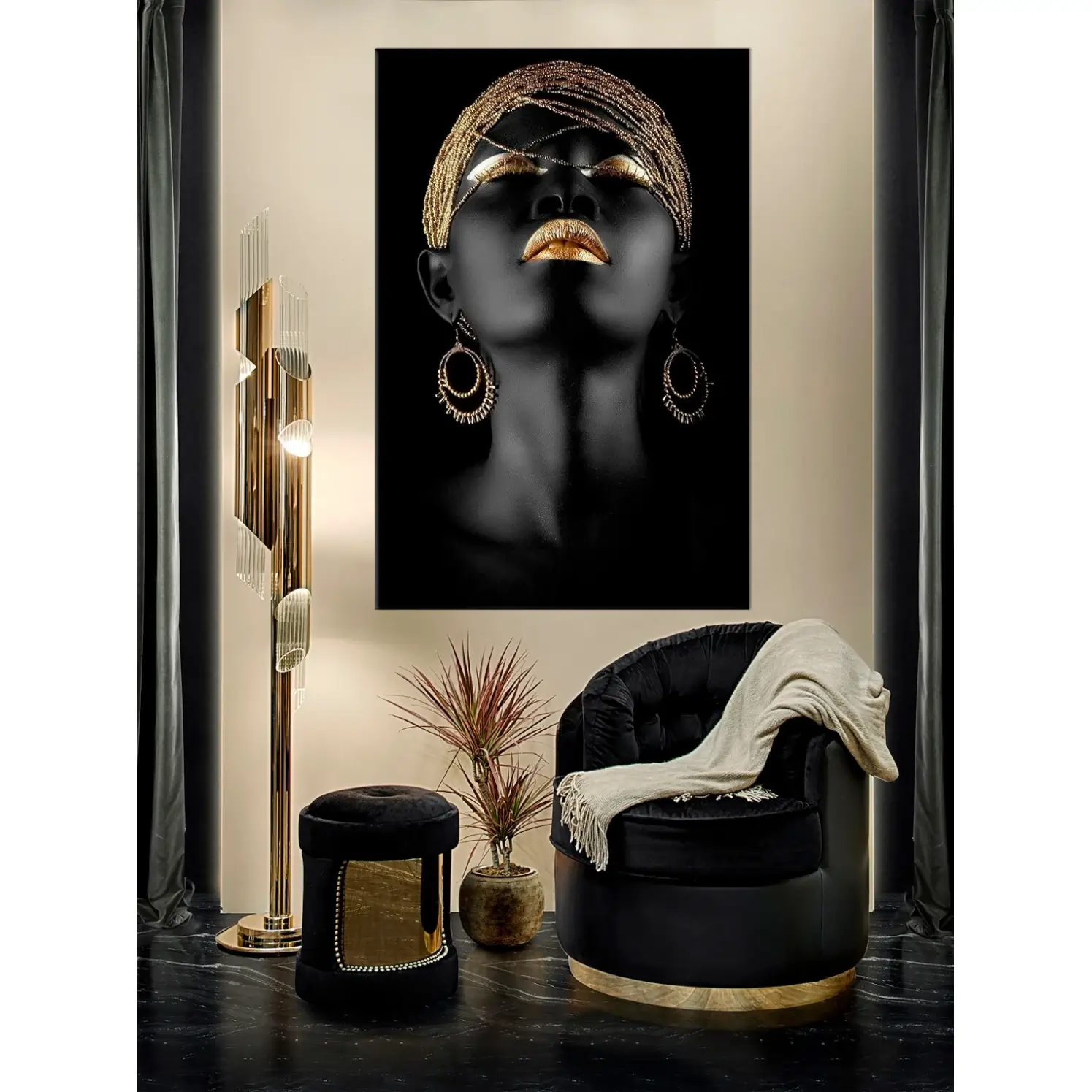 Black Woman On Canvas — BohemiaHome
